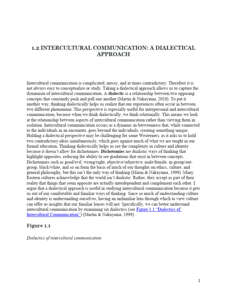 3) 1.2 Intercultural Communication -- A Dialectical Approach | PDF ...