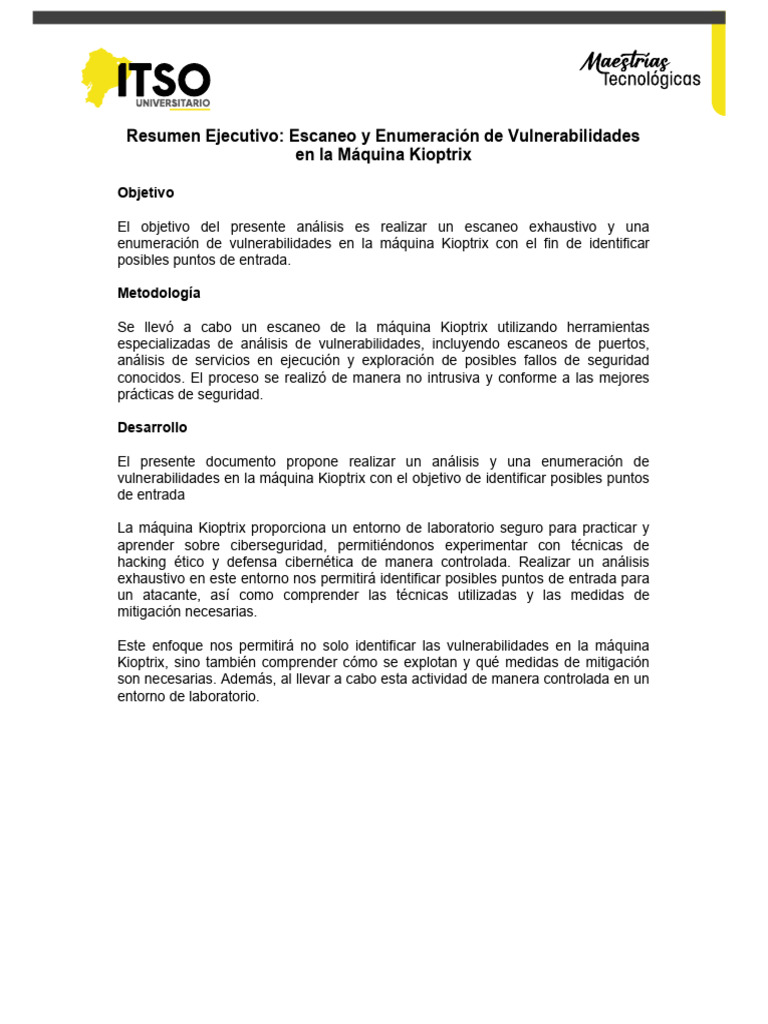 Vulnerabilidades en Kioptrix: Análisis y Puntos de Entrada | PDF | Vulnerabilidad (informática ...