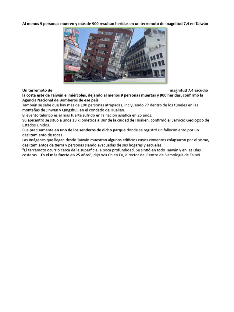 Terremoto s | PDF