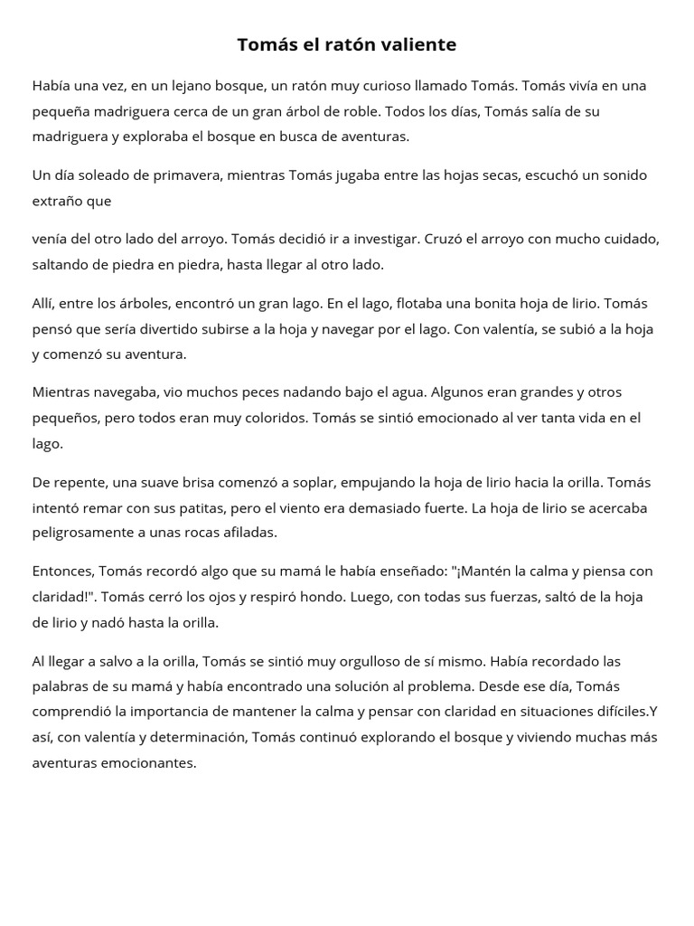 Tomás, el ratón valiente | PDF