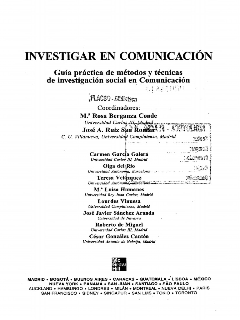 García Galera y Berganza. El método científico aplicado a la investigación en comunicación ...