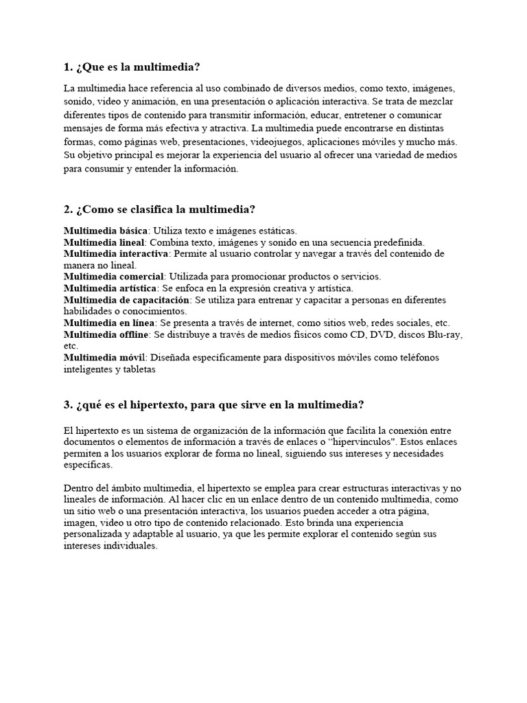 Multimedia Trabajo | PDF | Multimedia | Entorno de desarrollo integrado Multimedia Trabajo | PDF | Multimedia | Entorno de desarrollo integrado