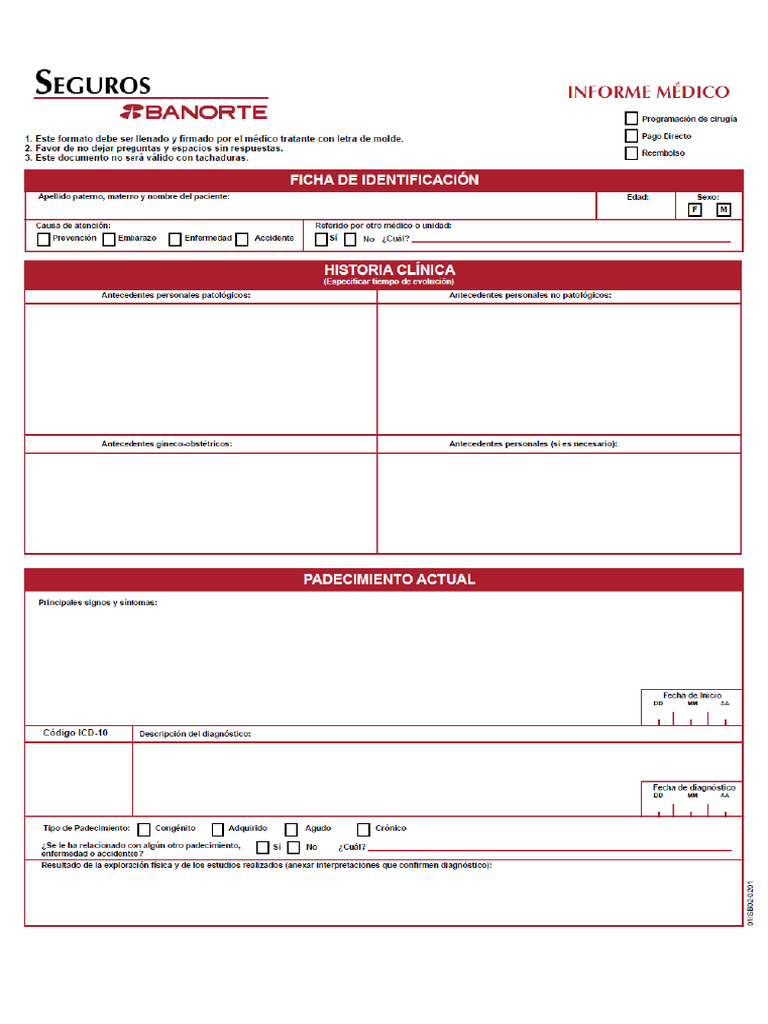Informe Medico Banorte | PDF