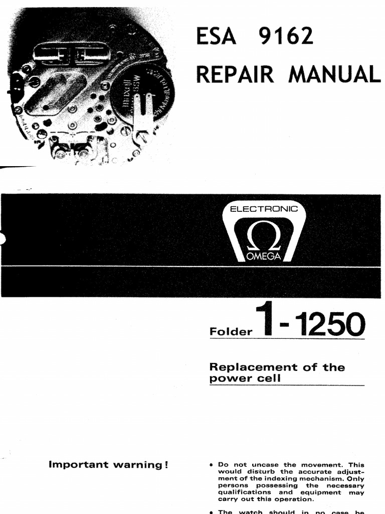 6288 - ETA 9162 Repair Manual | PDF