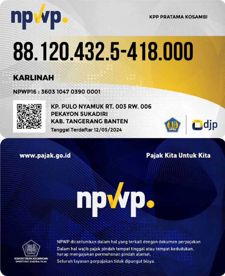 NPWP Karlinah | PDF