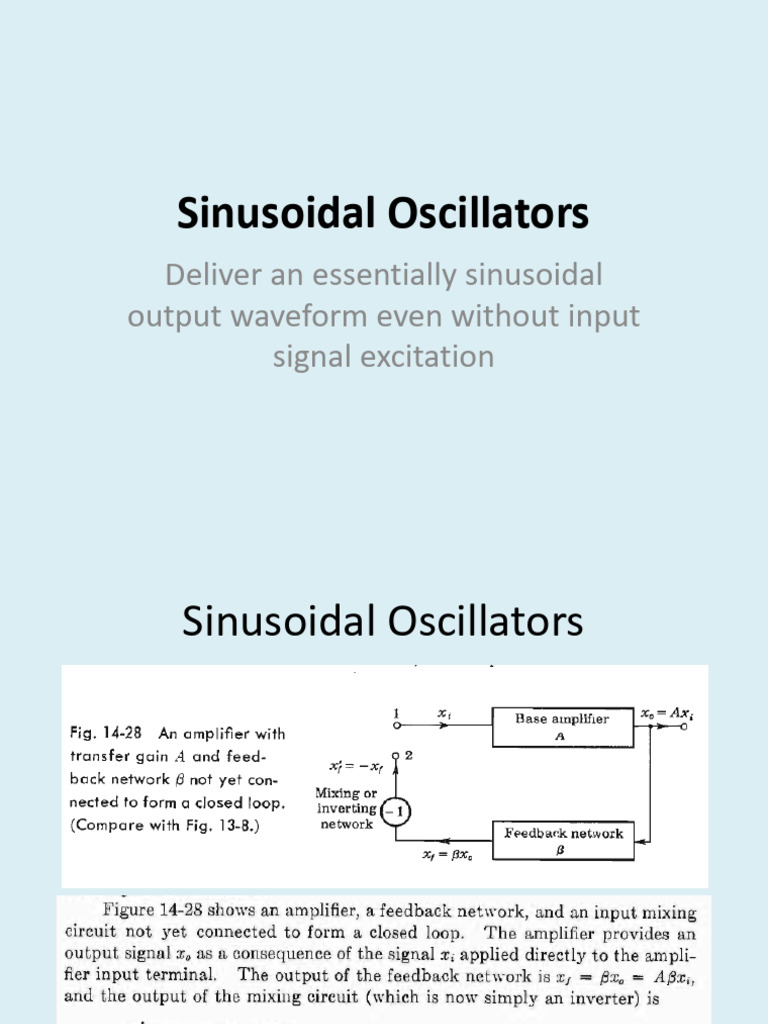 Sinusoidal Oscillators Guide | PDF