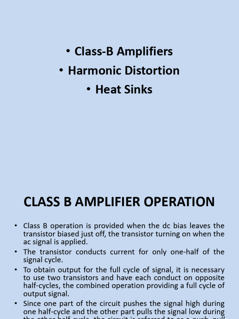 Unit 5E - PowerAmp 2 | PDF | Amplifier | Electronics
