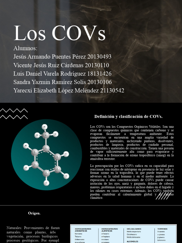 Definición y Clasificación de COVs | PDF | Compuesto orgánico volátil ...