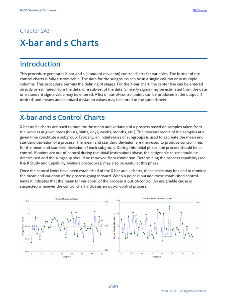 X bar and s Charts Download Free PDF Standard Deviation Moving