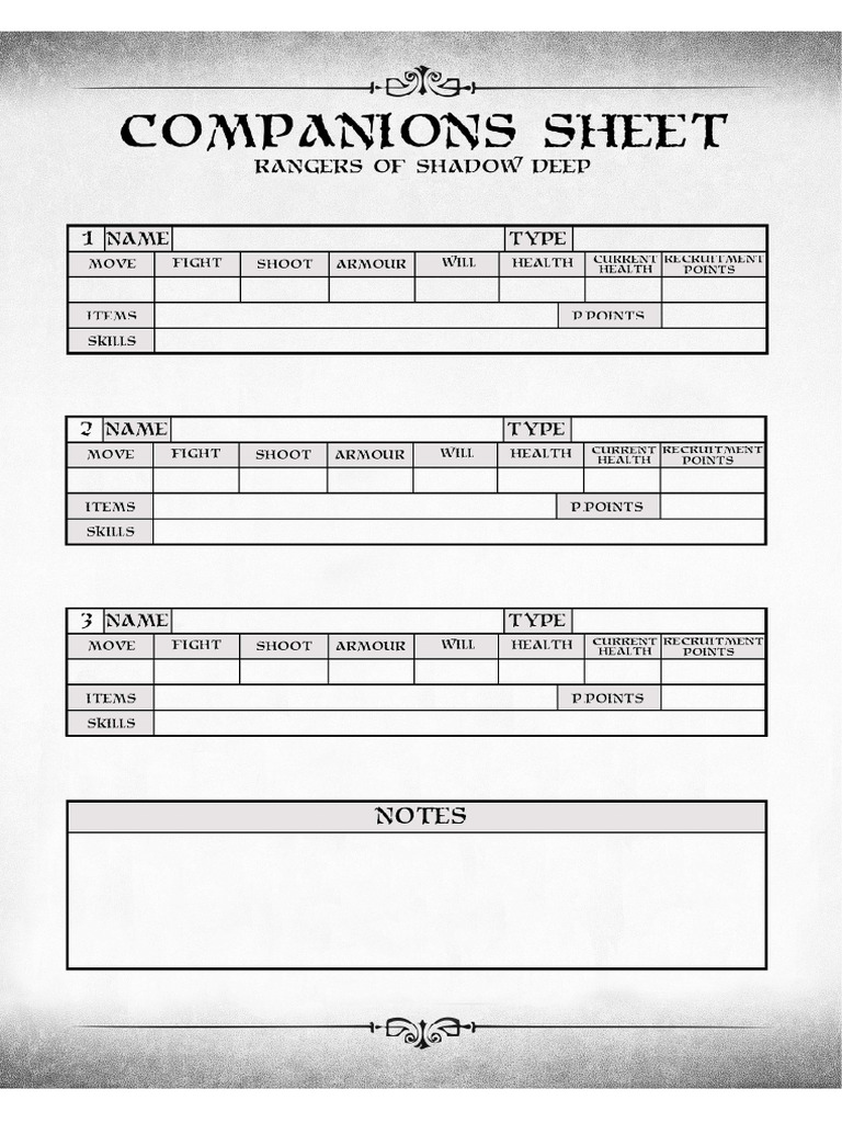 Companions Sheet 3 Companions | PDF