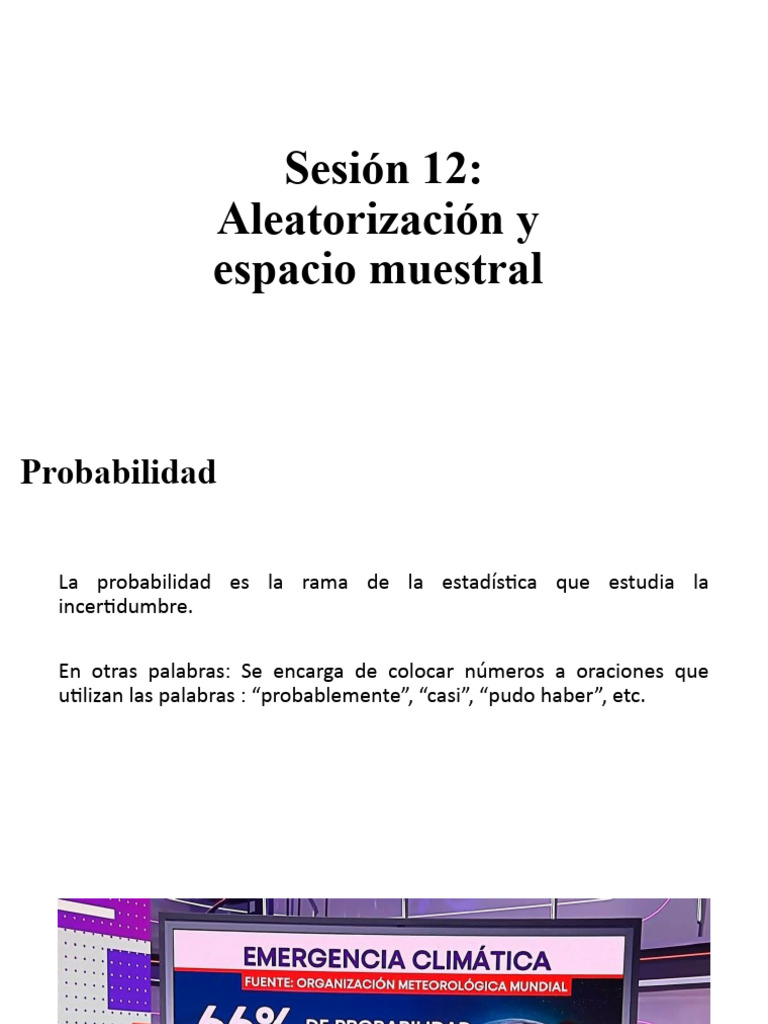 Sesion 12 - Aleatorizacion y Espacio Muestreal | PDF | Probabilidad ...