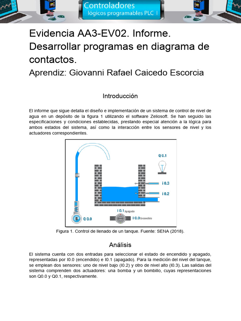 Evidencia AA3-EV02. Informe. Desarrollar programas en diagrama de contactos. (1) | Descargar ...