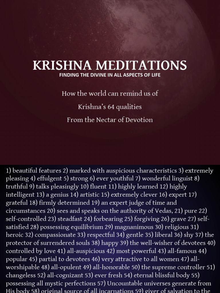 Krishnas 64 Qualities | PDF | Krishna | Hinduism