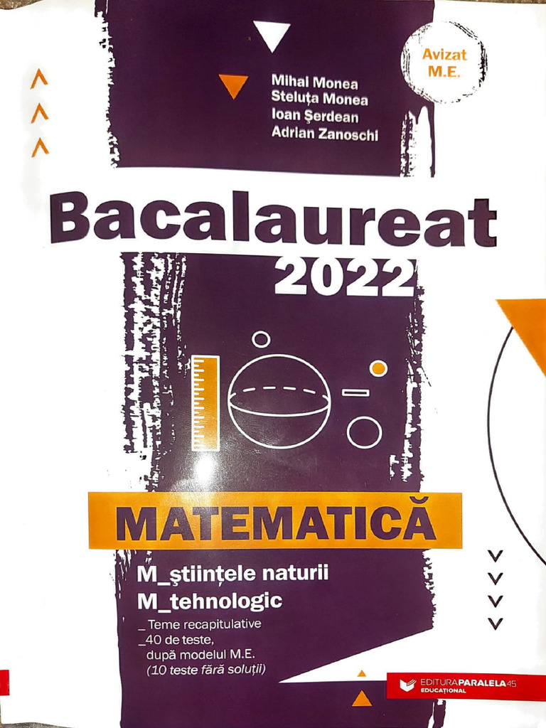 Culegere Bac Mate 2022 Paralela45 | PDF