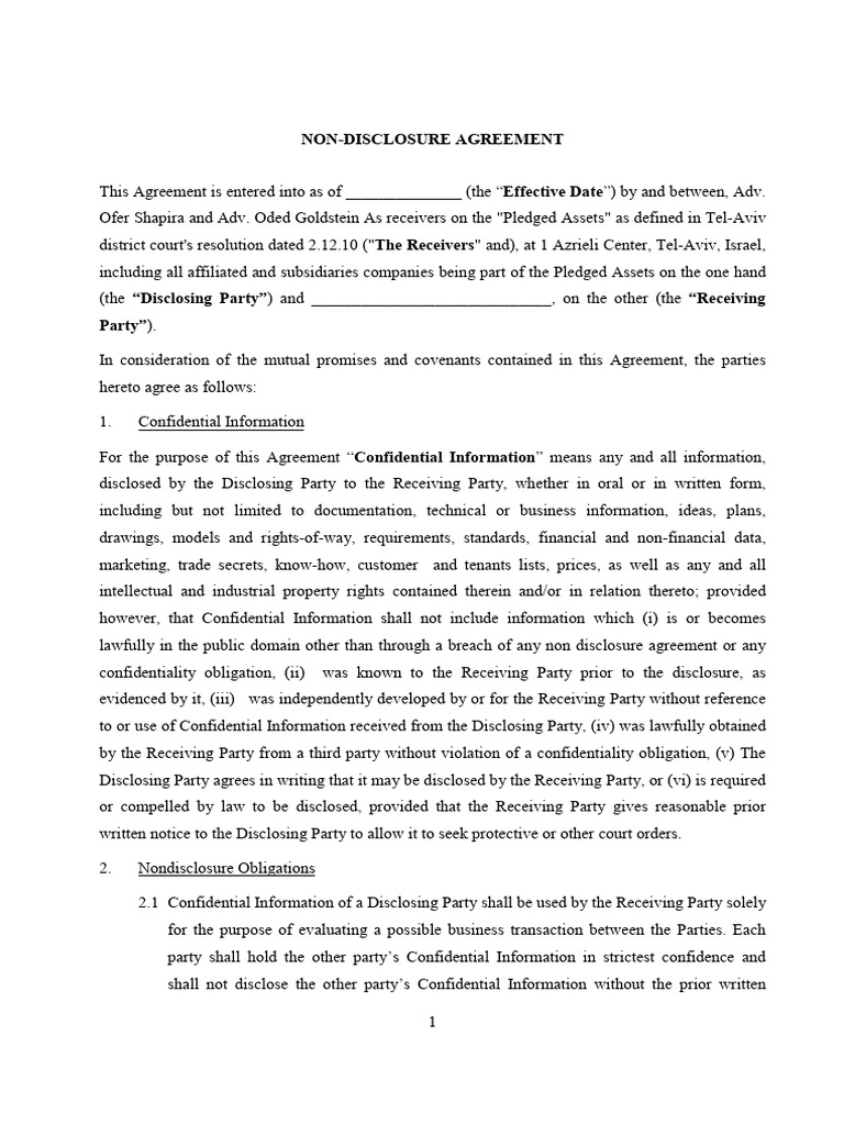 NDA | Download Free PDF | Non Disclosure Agreement | Confidentiality