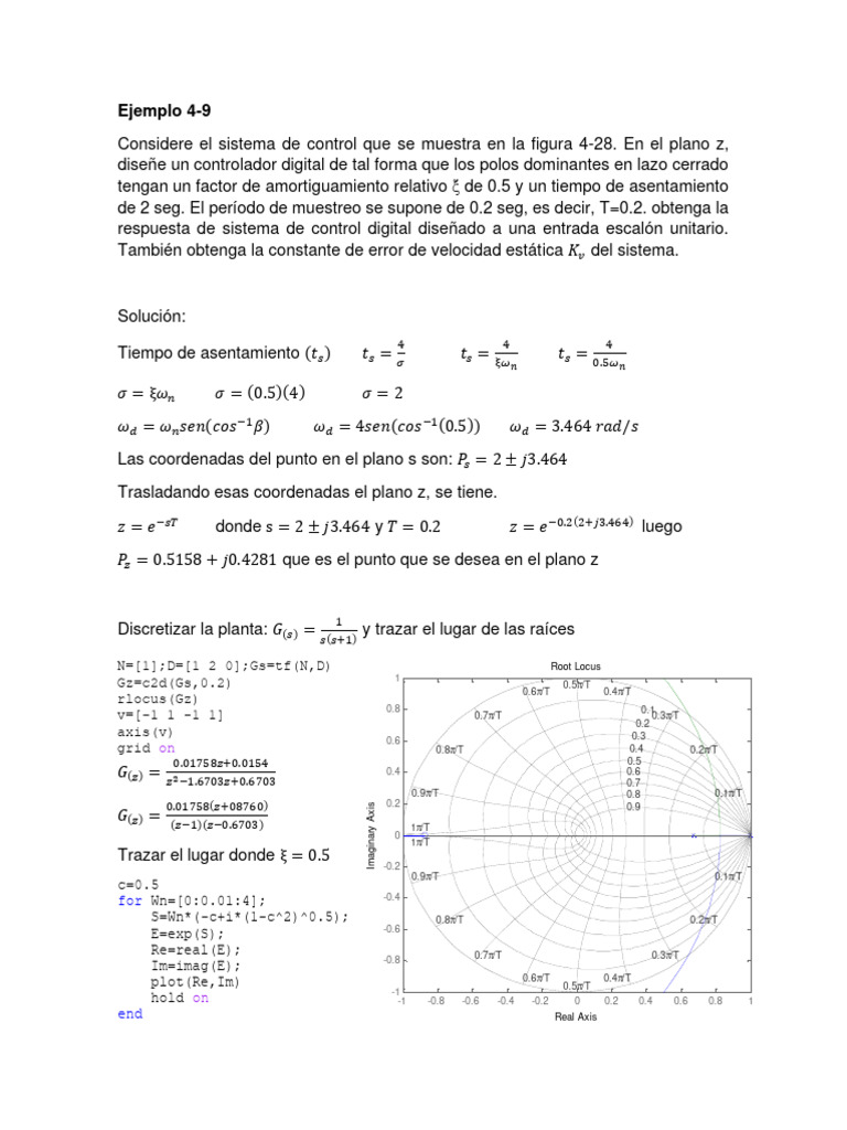 08_a_Diseño de Controlador Discreto Lugar de las Raíces Ejemplo_4_9 ...