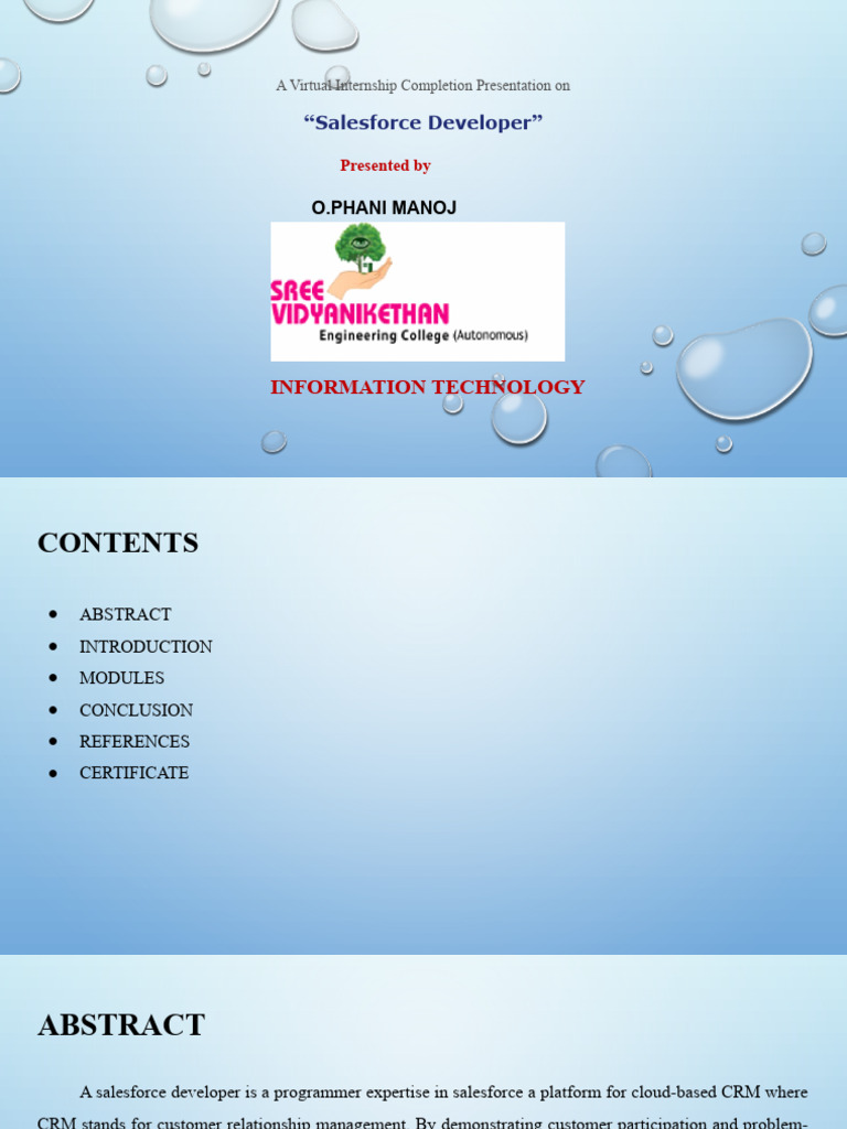 Salesforce Developer: Information Technology | PDF | Cloud Computing | Customer Relationship ...