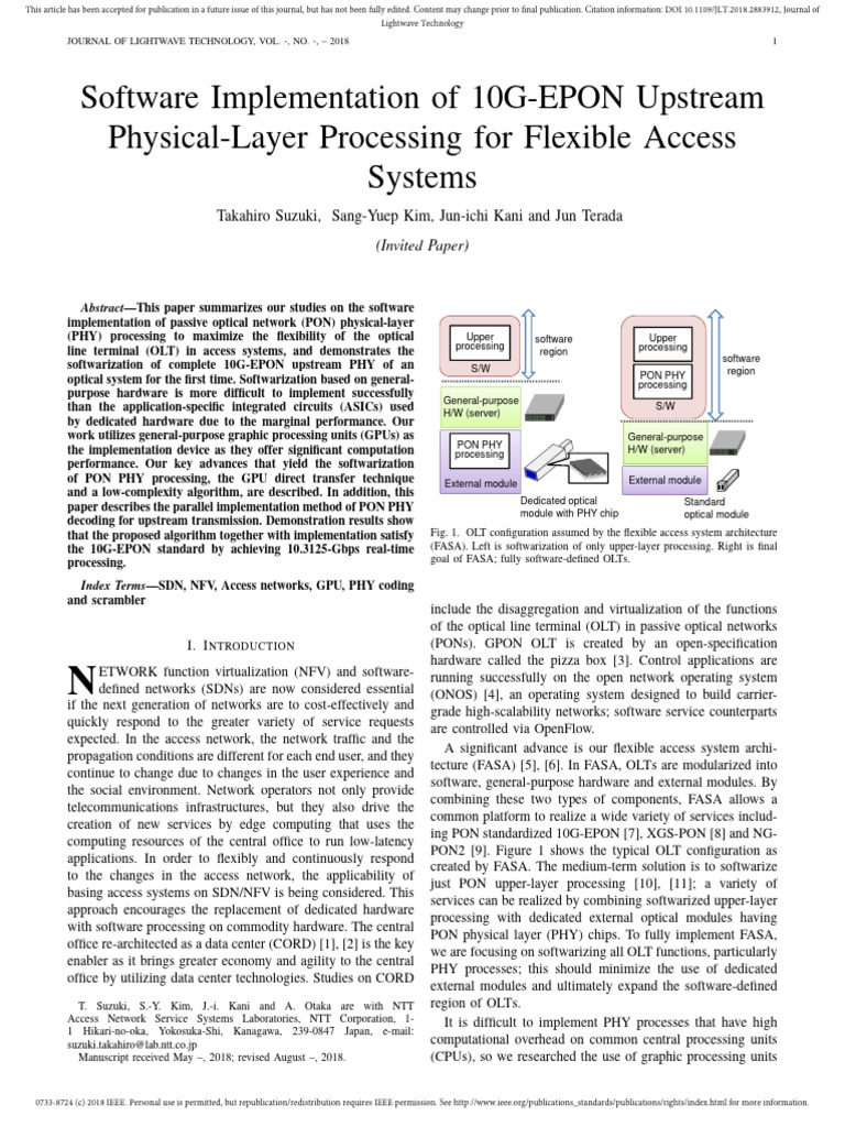JLT 2018 2883912 | PDF | Graphics Processing Unit | Central Processing Unit
