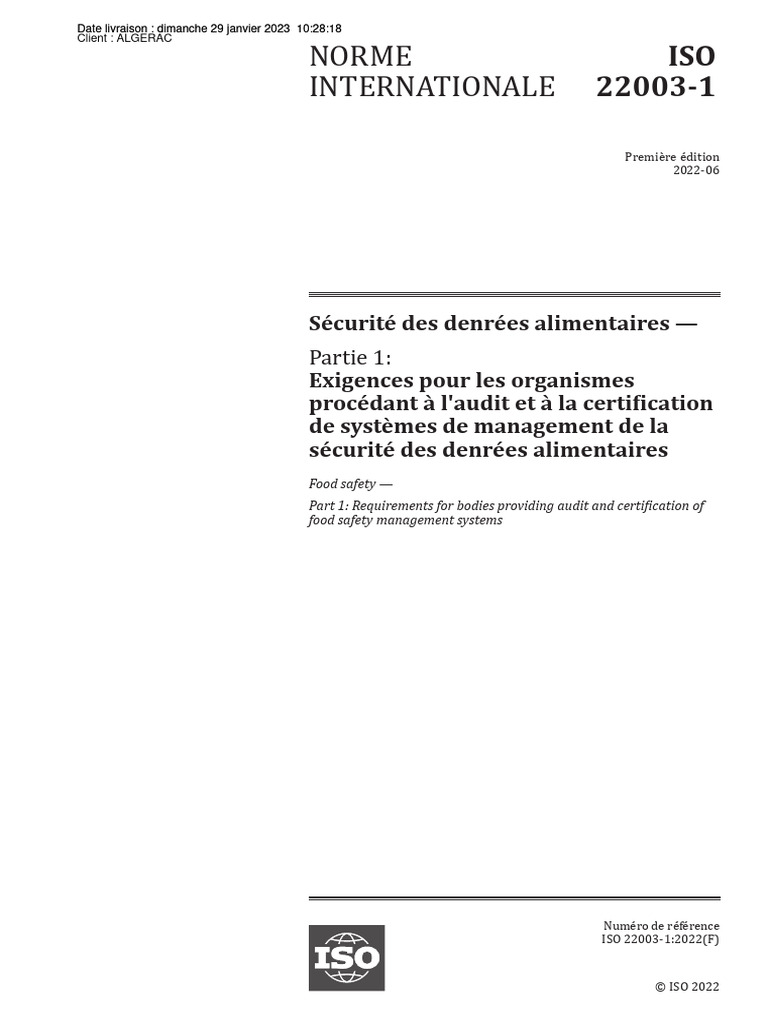 Iso 22003-1 - 2022 | PDF | Audit