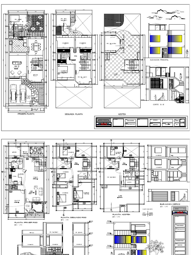 Azotea Primera Planta Segunda Planta: Elevacion Principal | PDF