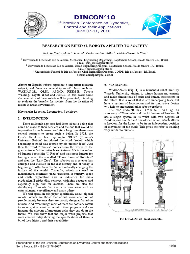 Bipedal Robots and Their Societal Impact | PDF | Robotics