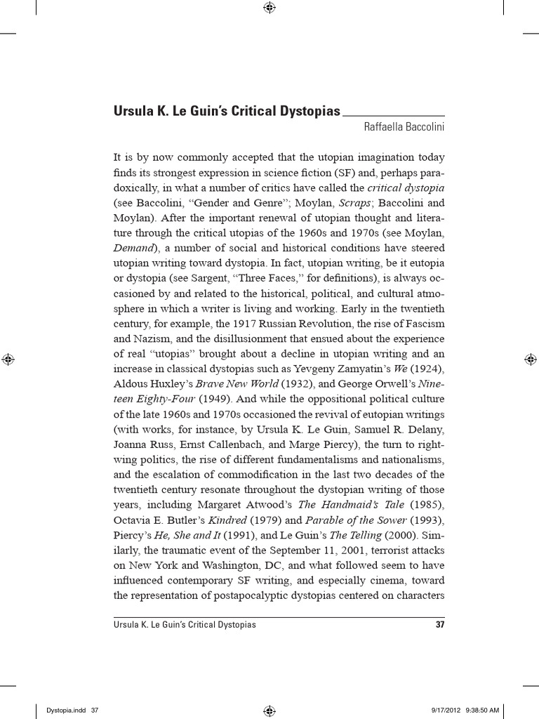 Ursula K. Le Guin's Critical Dystopias | PDF | Dystopia