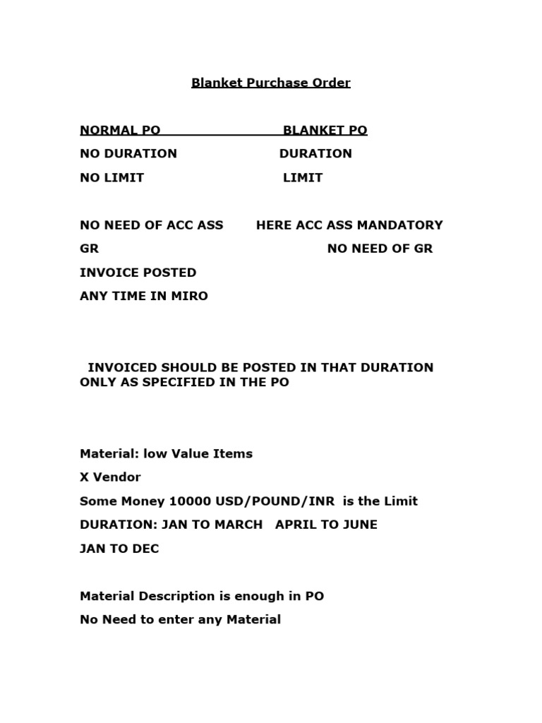 Understanding Blanket Purchase Orders in SAP | PDF | Invoice | Business