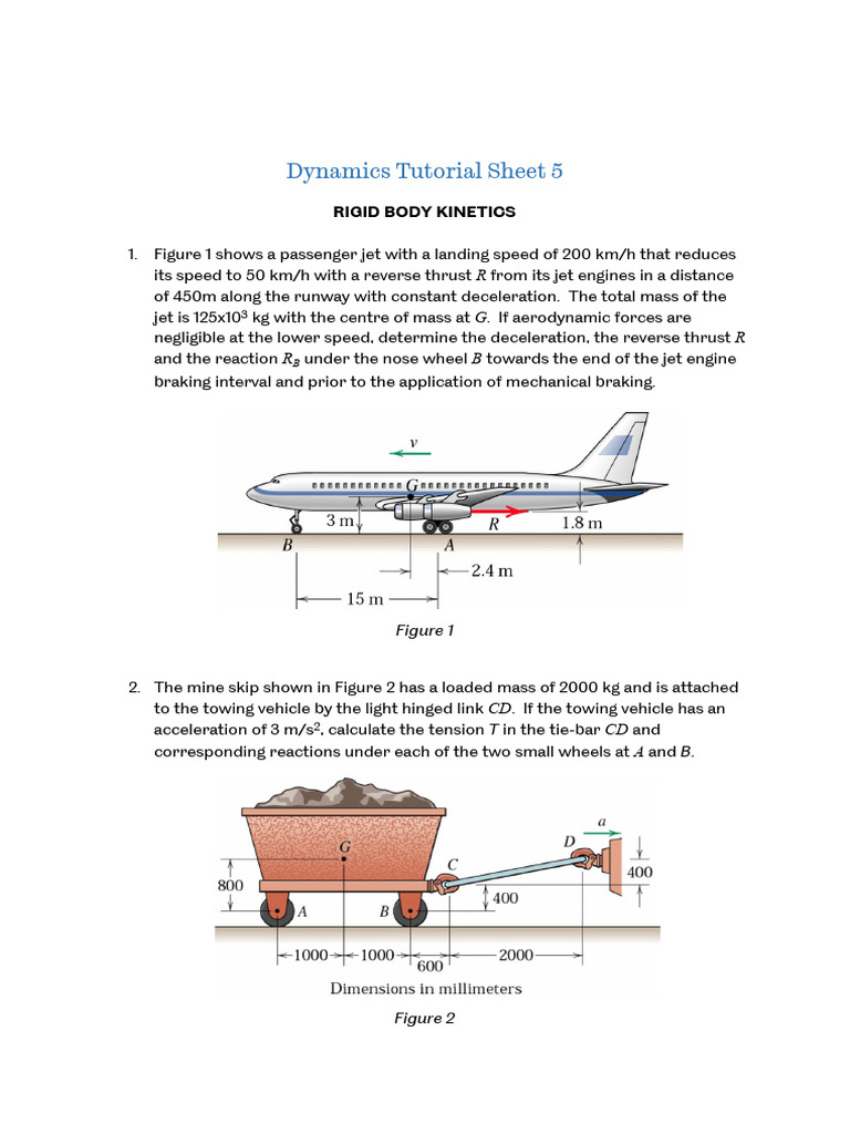 Dynamics Tutorial Sheet 5 - Rigid Body Kinetics | PDF | Acceleration ...