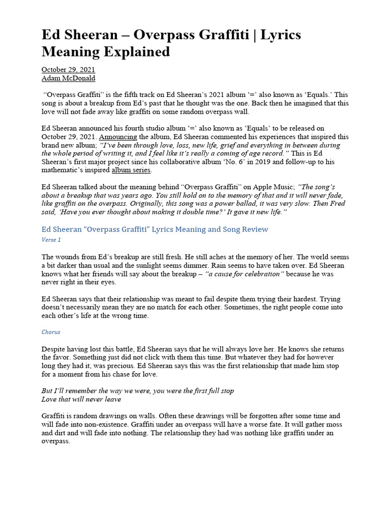 Reading Text - Graffiti On The Overpass | PDF | Recorded Music | Sound ...