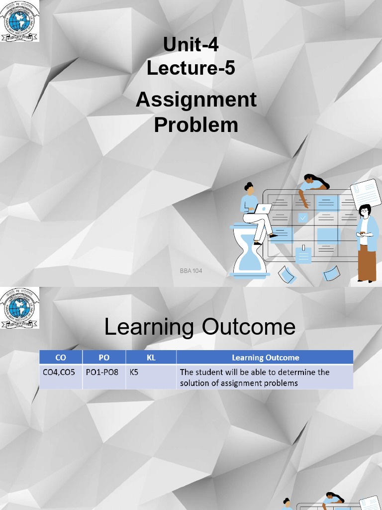 Assignment Problem - PPTX - Compressed | Download Free PDF | Mathematics Of Computing | Algorithms
