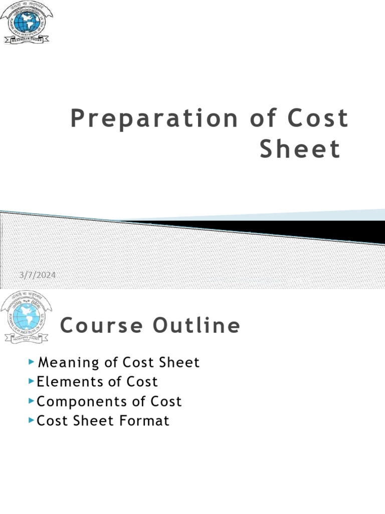 Cost Sheet 1 | PDF | Cost Accounting | Expense