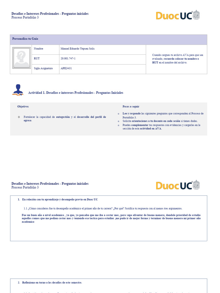 Desafíos e Intereses Profesionales - APP3 - Inicial | PDF | Ciencia cognitiva | Aprendizaje