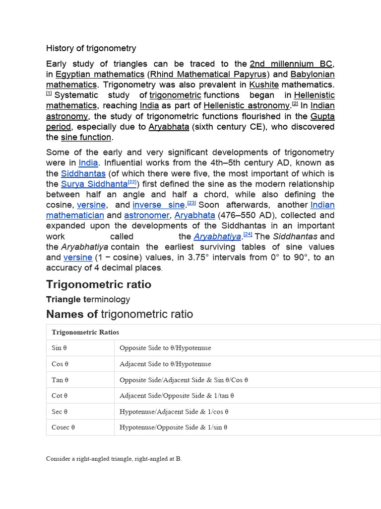 History of Trigonometry Explained | PDF | Trigonometric Functions ...