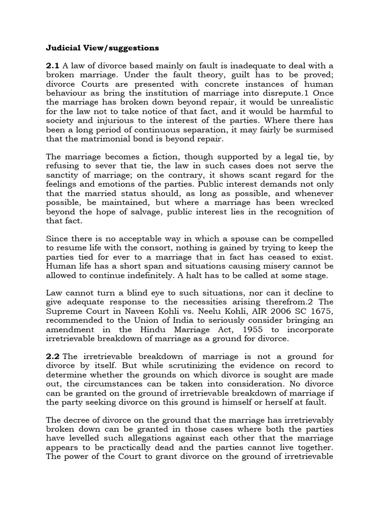 Judicial View-For Argument From Both Side Irretrievable Breakdown of ...