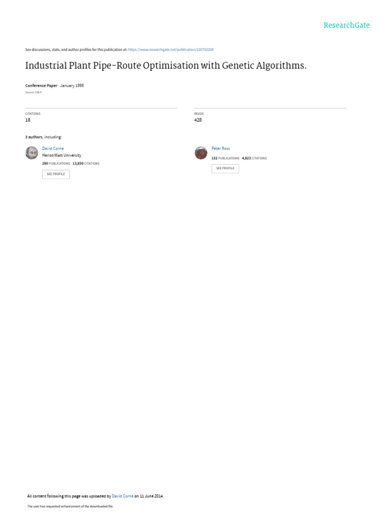 Industrial Plant Pipe-Route Optimisation With Gene | PDF | Mathematical ...