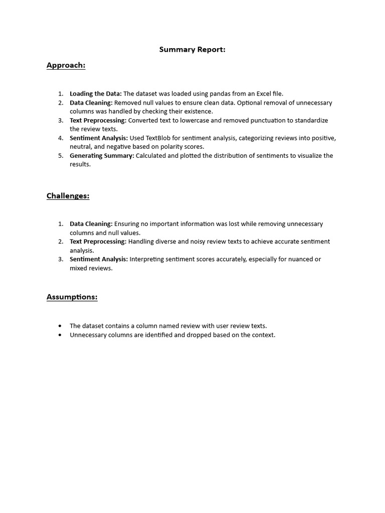 Sentiment Analysis Summary Report | PDF | Career & Growth | Computers