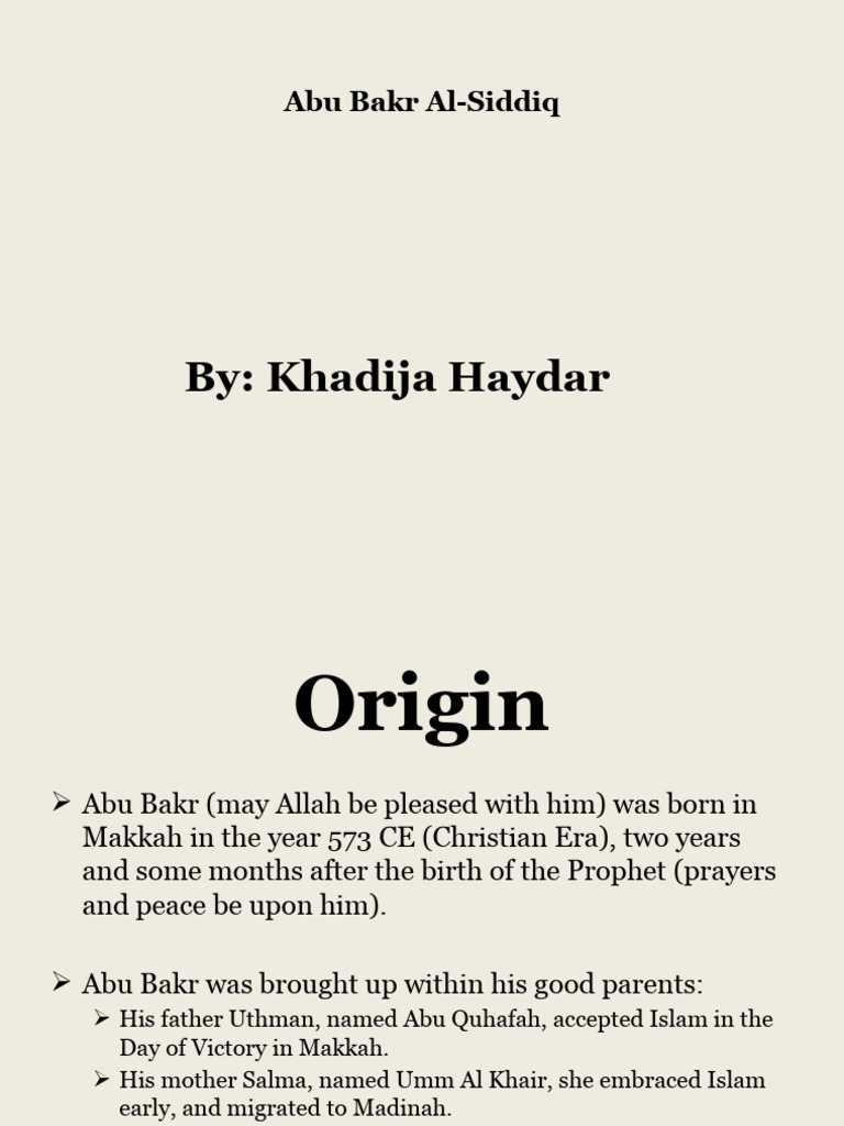 Islamic - Abu Bakr | PDF