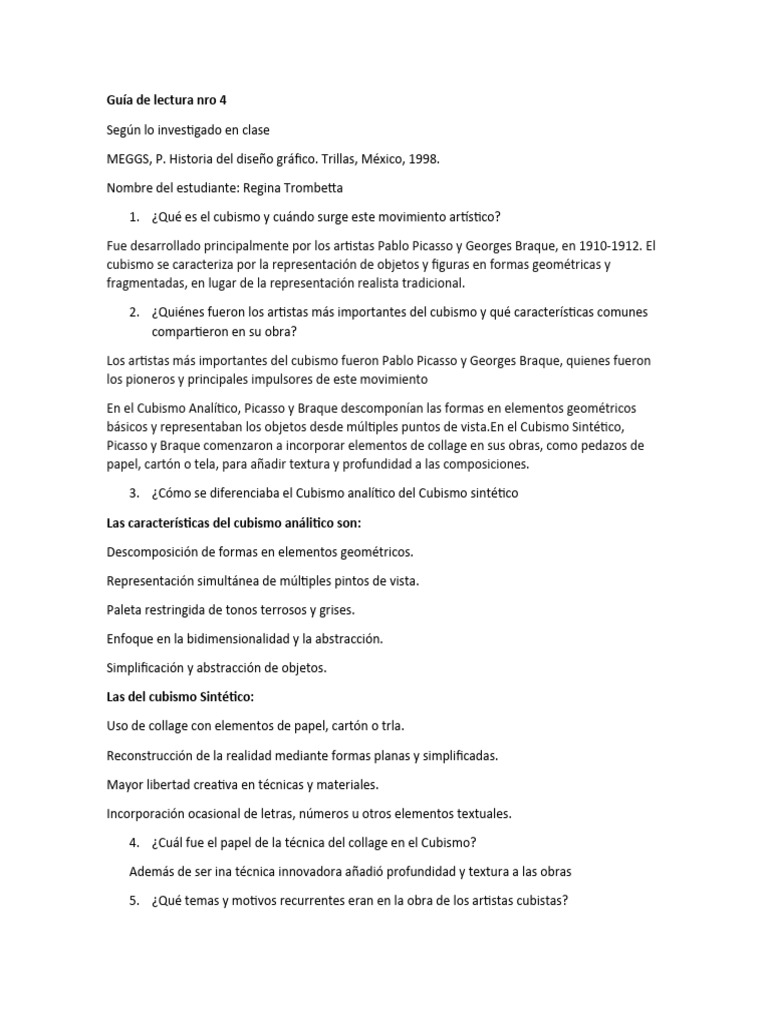 Trombetta Regina-Gl 4 | PDF | Cubismo | Pablo Picasso