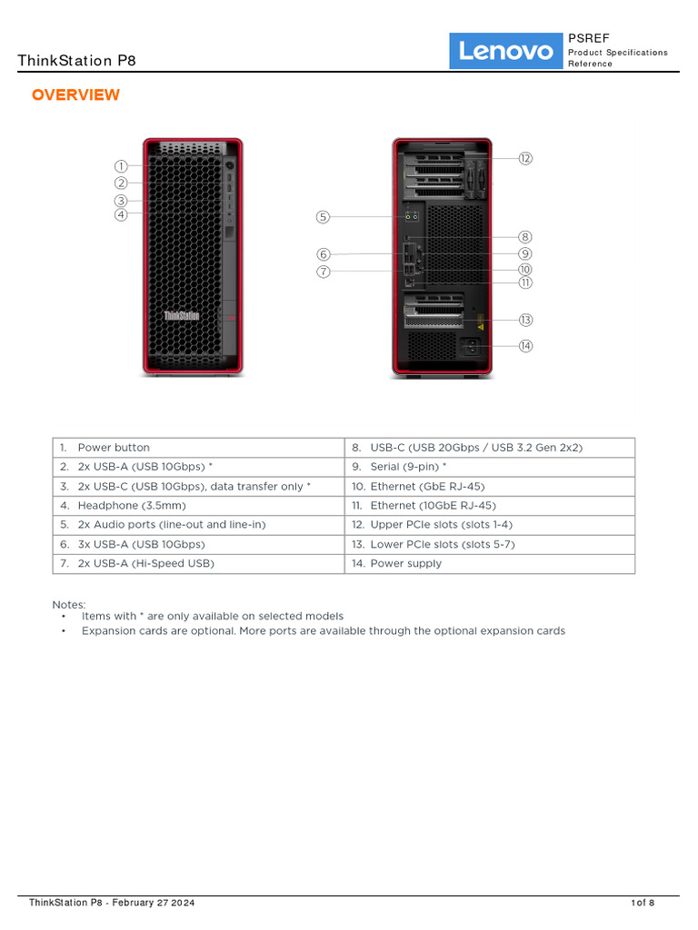 ThinkStation P8 Spec | PDF | Solid State Drive | Hard Disk Drive