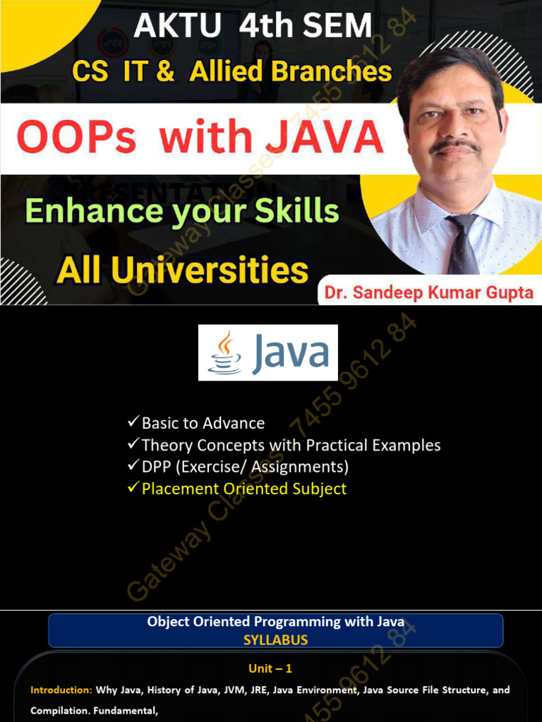 Java Object-Oriented Programming Syllabus | PDF | Java (Programming Language) | Method (Computer ...