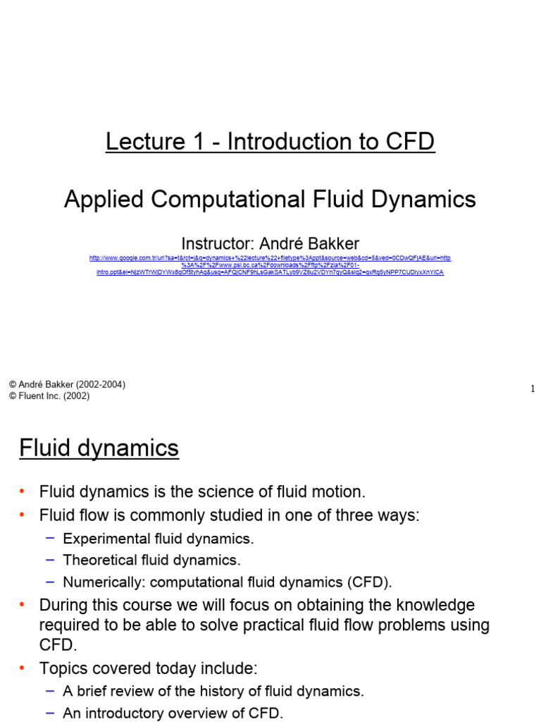 Introduction To CF D | PDF | Computational Fluid Dynamics | Fluid Dynamics