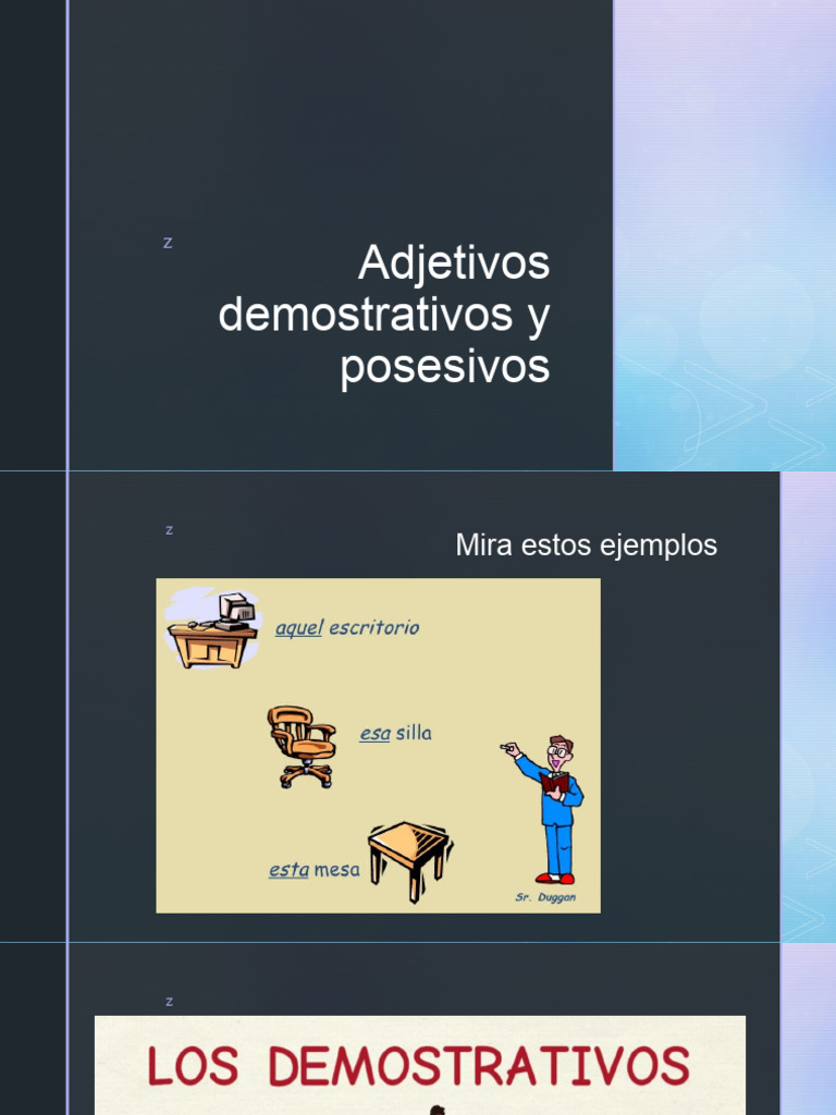 Adjetivos Demonstrativos y Posesivos Español | PDF | Morfología ...