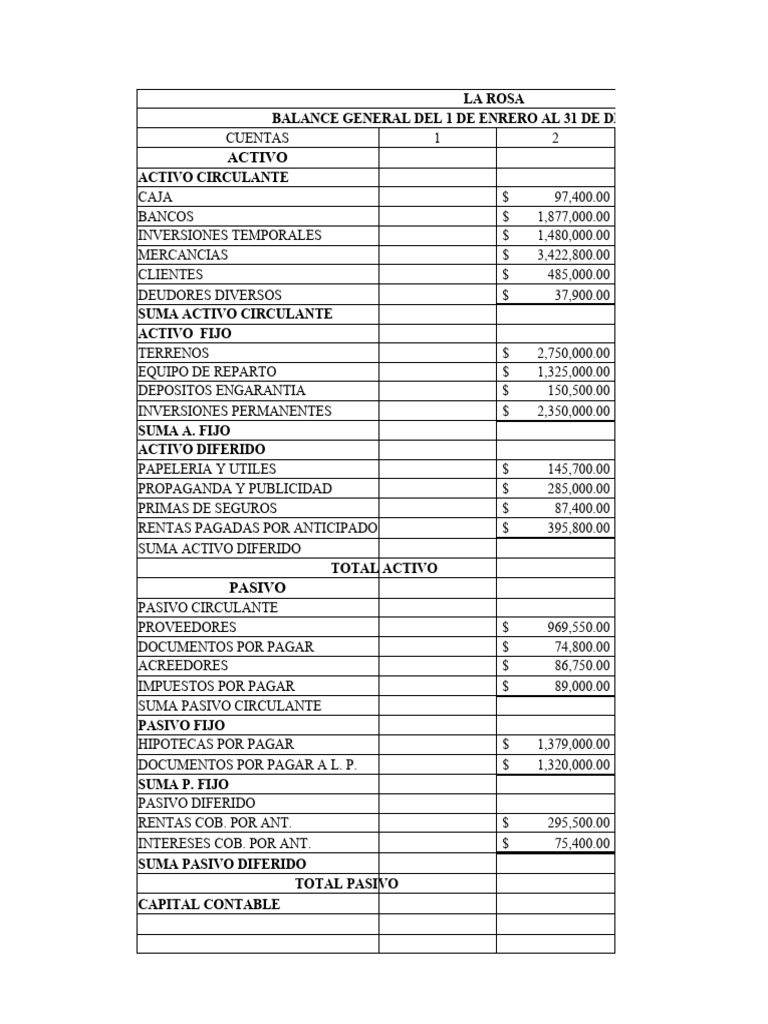 Balance Gral | Descargar gratis PDF | Contabilidad | Hoja de balance