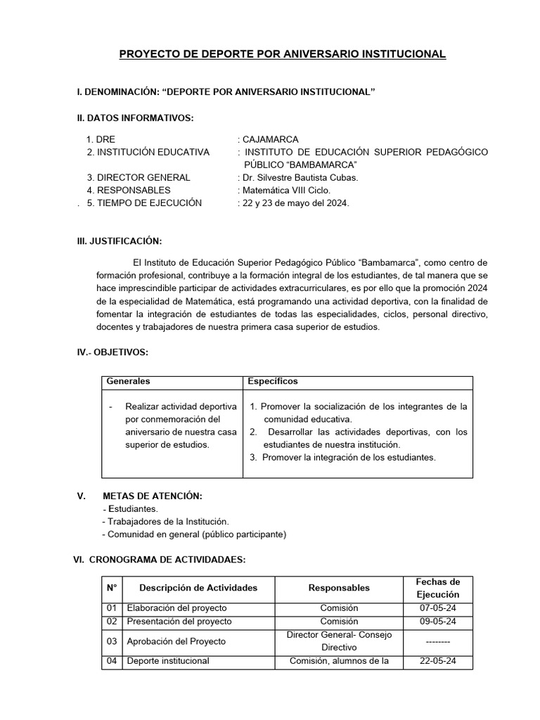 Proyecto Deporte | PDF