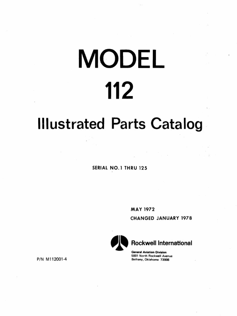 Commander 112 Serial# 1-125 IPC | PDF | Empennage | Landing Gear