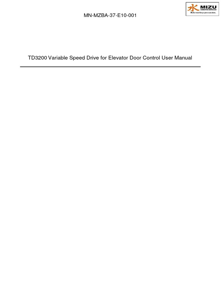 Mn-Mzba-37-E10-001 - R000.MN Manual Do Inversor TD3200 (Elevador de Correia) | PDF | Parameter ...