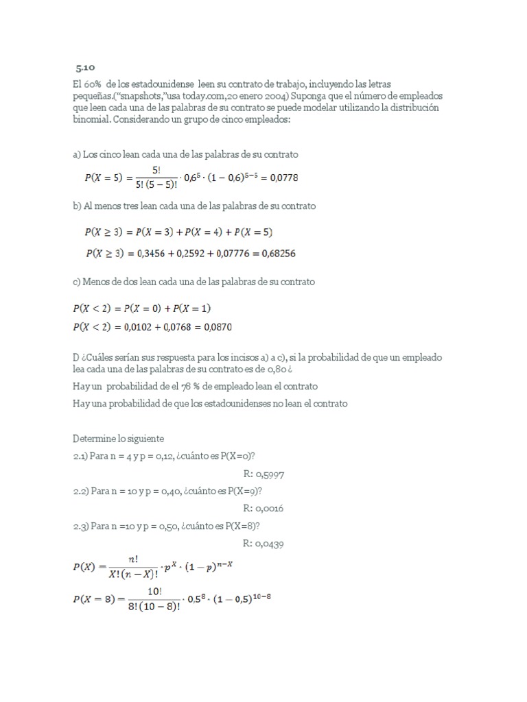 Tarea Estadisitica Binomial | PDF