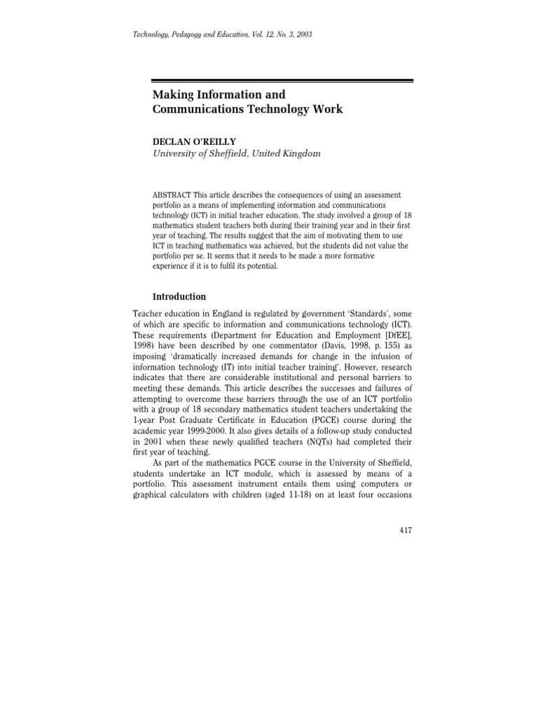 Making Information SND Communication Technology Work | PDF ...