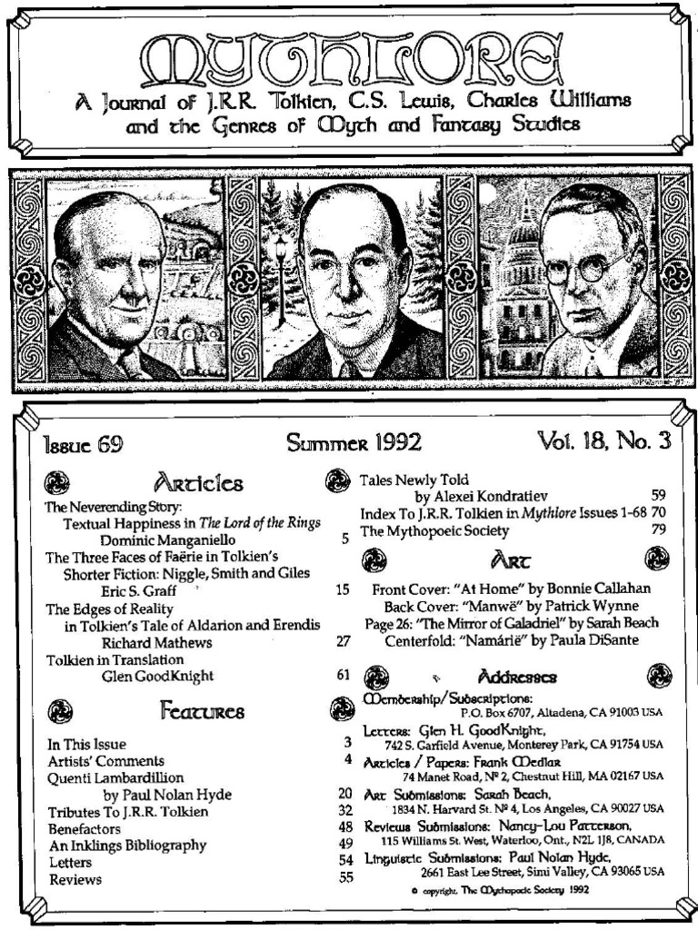 (Volume 69) J. R. R. Tolkien - Mythlore | PDF