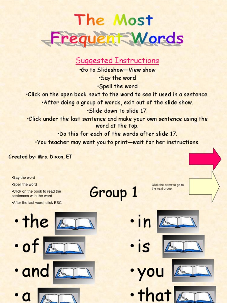High Frequency Words | PDF | Leisure